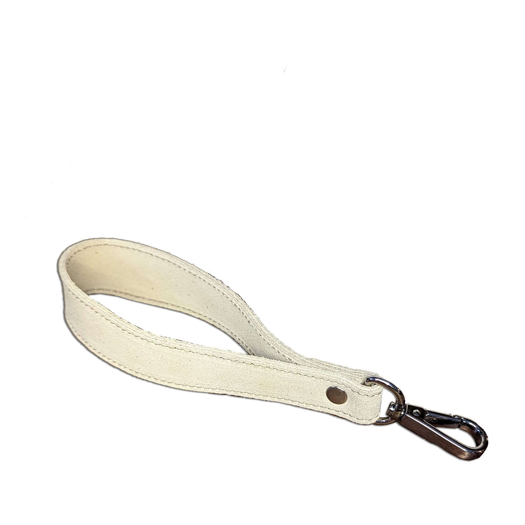 Cream suede key fob/ wrist strap - Brynn Capella, made in USA